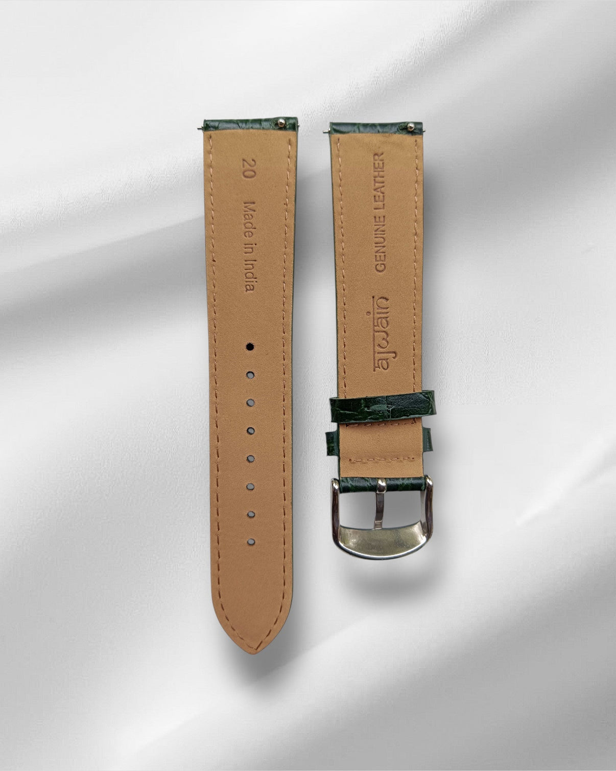 Green Croc Pattern Full Grain Leather Watch Strap – Ajwa.in ( Digital ...